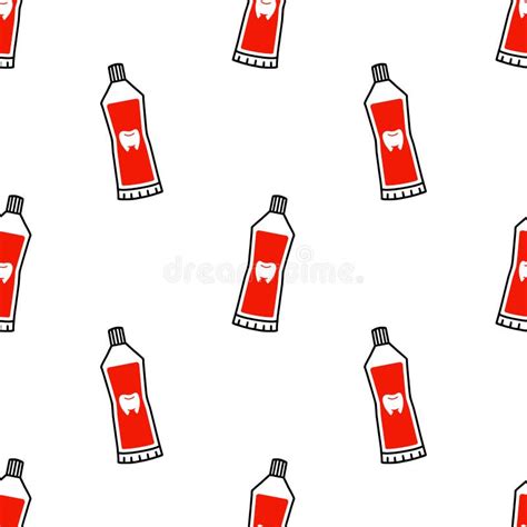 Toothpaste Cartoon Seamless Pattern Vector Stock Vector