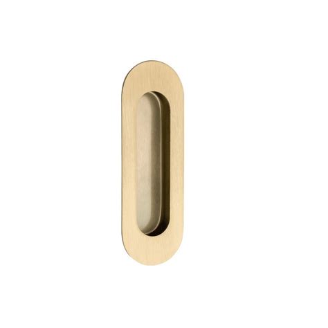 Oval Flush Pull Concealed Fixing Satin Brass Zanda Architectural Hardware