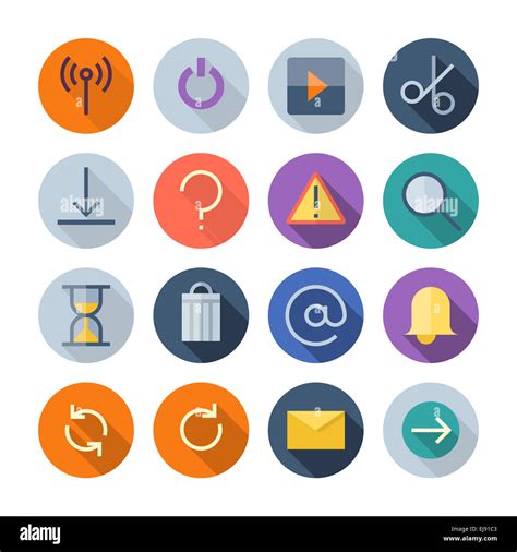 Flat Design Icons For User Interface Stock Photo Alamy