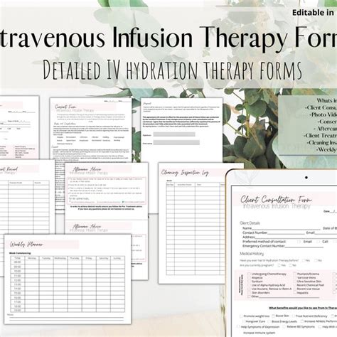 Iv Therapy Hydration Consent Form Etsy