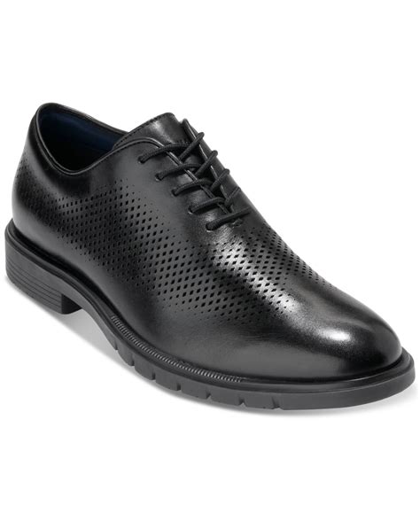 Cole Haan Mens Grandflex Dress Laser Oxford Shoe In Black Modesens