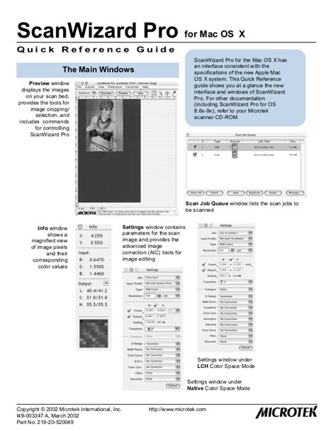 Microtek Scanmaker I900 Quick Reference Guide