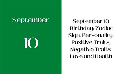 September 10 Birthday Zodiac Sign Personality Positive Traits