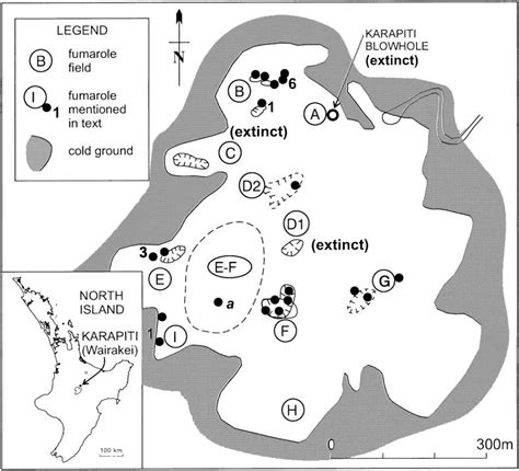 Map Of The Karapiti Fumarole Field Also Called Craters Of The Moon