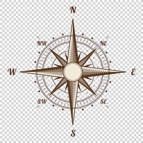 Premium Vector Old Style Vector Compass