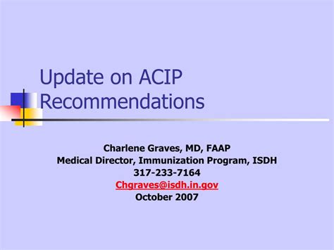 Ppt Update On Acip Recommendations Powerpoint Presentation Free