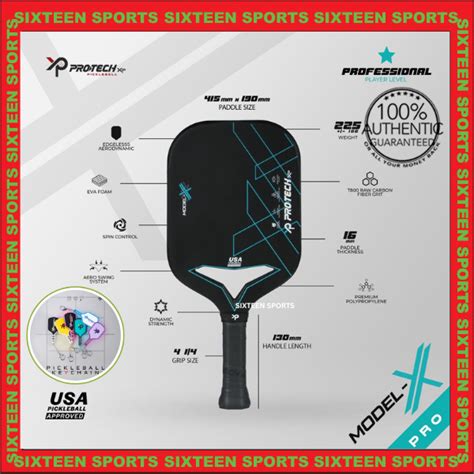 Protech Pickleball Paddle Model X Series With Usapa Pickleball Approved） 1 Paddle With