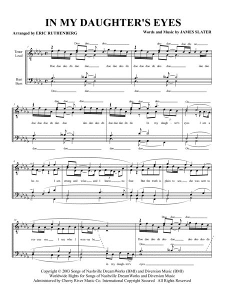In My Daughters Eyes Arr Eric Ruthenberg By Martina Mcbride Sheet