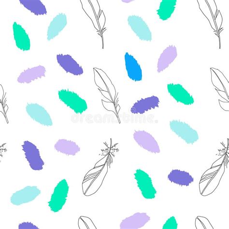 Abstract Pattern With Uneven Oval Speck And Plume Stock Vector Illustration Of Feather