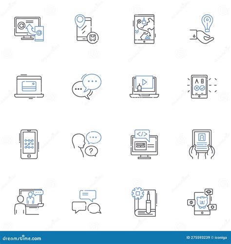 Marketing Research Line Icons Collection Insights Surveys Data Analysis Questionnaire