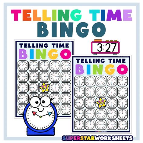 Telling Time Bingo Superstar Worksheets