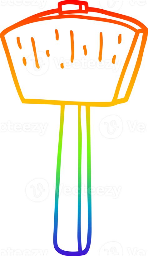 Rainbow Gradient Line Drawing Cartoon Mallet 44947190 Png