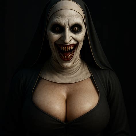 Rule 34 Ai Generated Big Breasts Breasts Female Horror Nun Scary Face The Conjuring The Nun