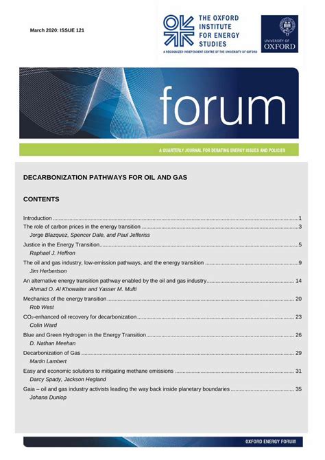 Pdf Decarbonization Pathways For Oil And Gas Contents · 2020 03 27 · The Oil And Gas Industry