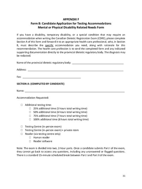 Fillable Online Ada Application For Testing Accommodations Fax Email