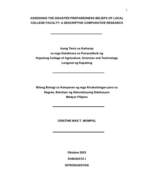 Pananaliksik Sa Filipino Pdf
