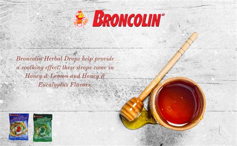 Broncolin Candy Drops Honey And Herbal Extracts With Menthol 3 Pack Of 16 Drops