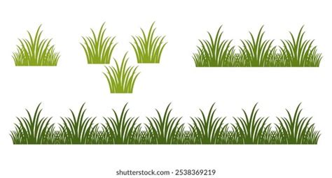 Grass Collection Grass Vector Illustrations Flat Stock Vector Royalty