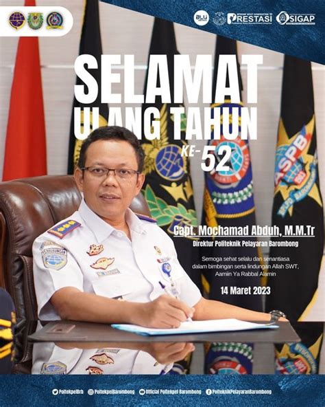 Selamat Ulang Tahun Bapak Direktur Politeknik Pelayaran Barombong Capt