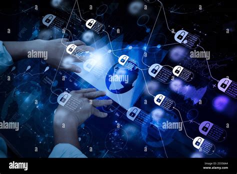 Blockchain Technology Concept With Diagram Of Chain And Encrypted Blocks Top View Of