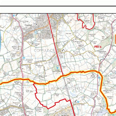 Wigan Wn Postcode Wall Map Xyz Maps