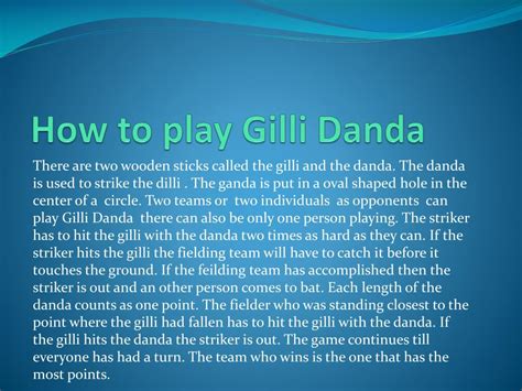 Ppt Gilli Danda Powerpoint Presentation Free Download Id5438117