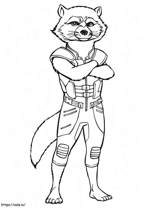 Rocket Raccoon Coloring Page