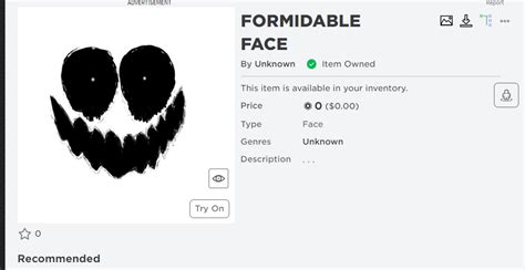 Formidable Face Roblox Creepypasta Wiki Fandom