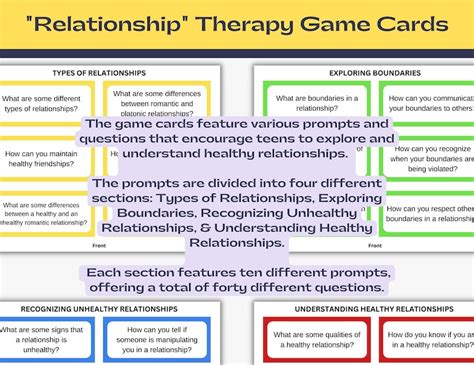 Relationship Therapy Game Cards For Teens Exploring Boundaries Pdf