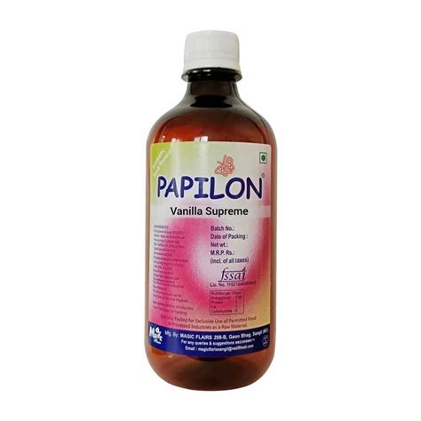 Plastic Bottle Papilon Concentrated Food Flavour Vanilla Supreme 500