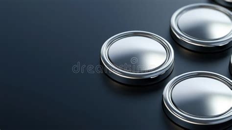 Three Chrome Knobs Arranged On A Black Surface Creating A Modern