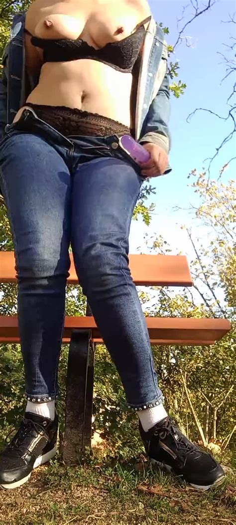 Fine Doll Fellates Her Dildo And Fucks Her Coochie On The Bench At The