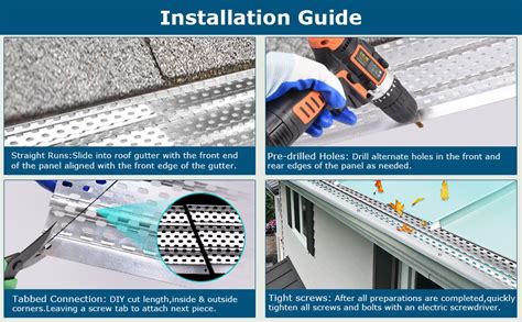 Seeutek Gutter Guards 5 Inch 32pcs 40 Leaf Filter Gutter Protection Mill Finish Aluminum