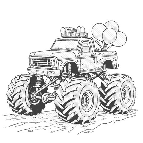 Paper Monster Truck Outline Monster Truck Coloring Pages And Coloring
