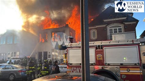 Inferno In Flatbush Massive Wind Driven Fire Engulfs Home Roof Collapse Adds To Chaos The
