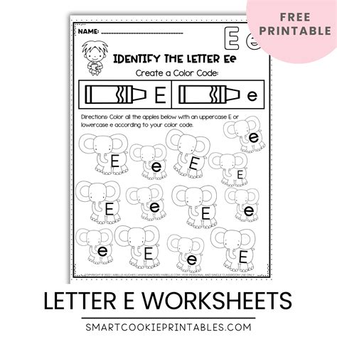 Fun Letter E Recognition Worksheets Freebie For Early Learners Smart