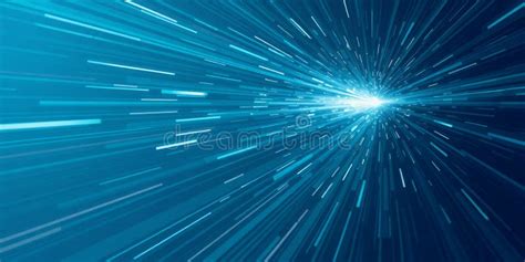 Dynamic Blue Light Rays Create A Vivid Burst Of Energy In A Cosmic