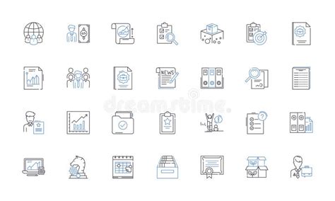 Administrative Tasks Line Icons Collection Filing Scheduling Reporting Organization Data
