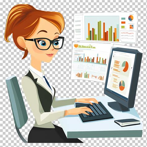Business Analytics Report Business Woman Analyzing Data Png Clipart