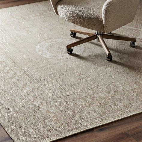 Hand Knotted Vintage Wool Rug Soft Beige Persian Design Etsy