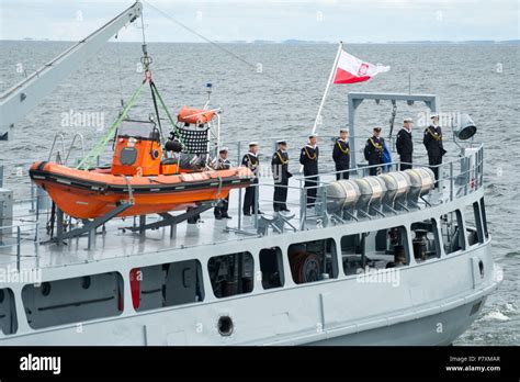 Polish Piast Class Rescue Salvage Ship Orp Lech 282 During Naval Parade