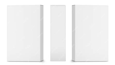 Premium Photo Three Rectangular Cardboard Boxes Isolated On White
