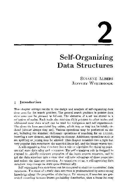 Pdf Self Organizing Data Structures