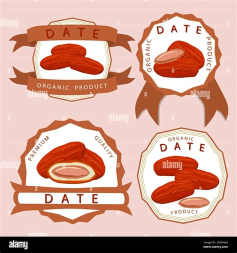 Illustration On Theme Big Colored Set Different Types Of Date Fruit For