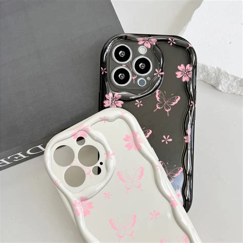 Hontinga For Redmi A3 Redmi A3x Back Cover Pink Butterfly Flowers Phone