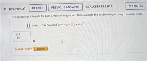 solved set up iterated integrals for both orders of