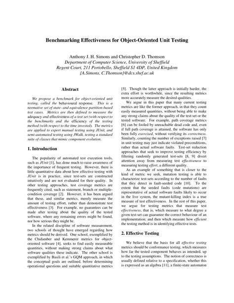 Pdf Benchmarking Effectiveness For Object Oriented Unit Testing