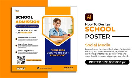 How To Design School Admission Poster In Illustrator Youtube