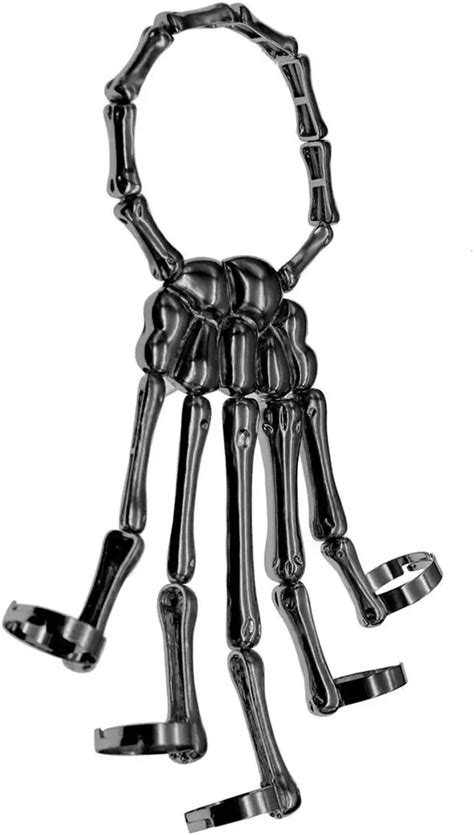 دستبند دست اسکلت اسکلت جمجمه زنان Trustavis با حلقه