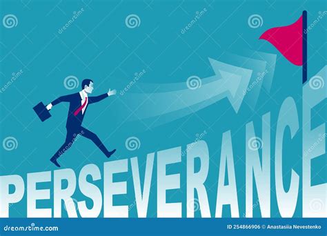 Perseverance Concept With Icons In Minimal Flat Line Style Royalty Free